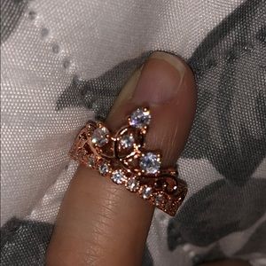 Jewelry | Nwt Rose Gold Crystal Tiara Engagement Ring | Poshmark